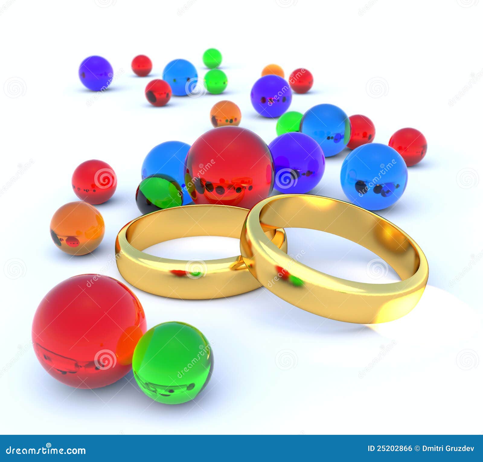 Two Wedding Rings and Balls Stock Illustration - Illustration of ...