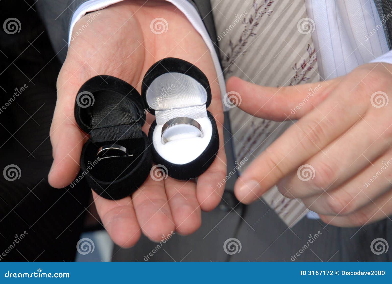 Two wedding rings in cases stock photo. Image of engaged - 3167172