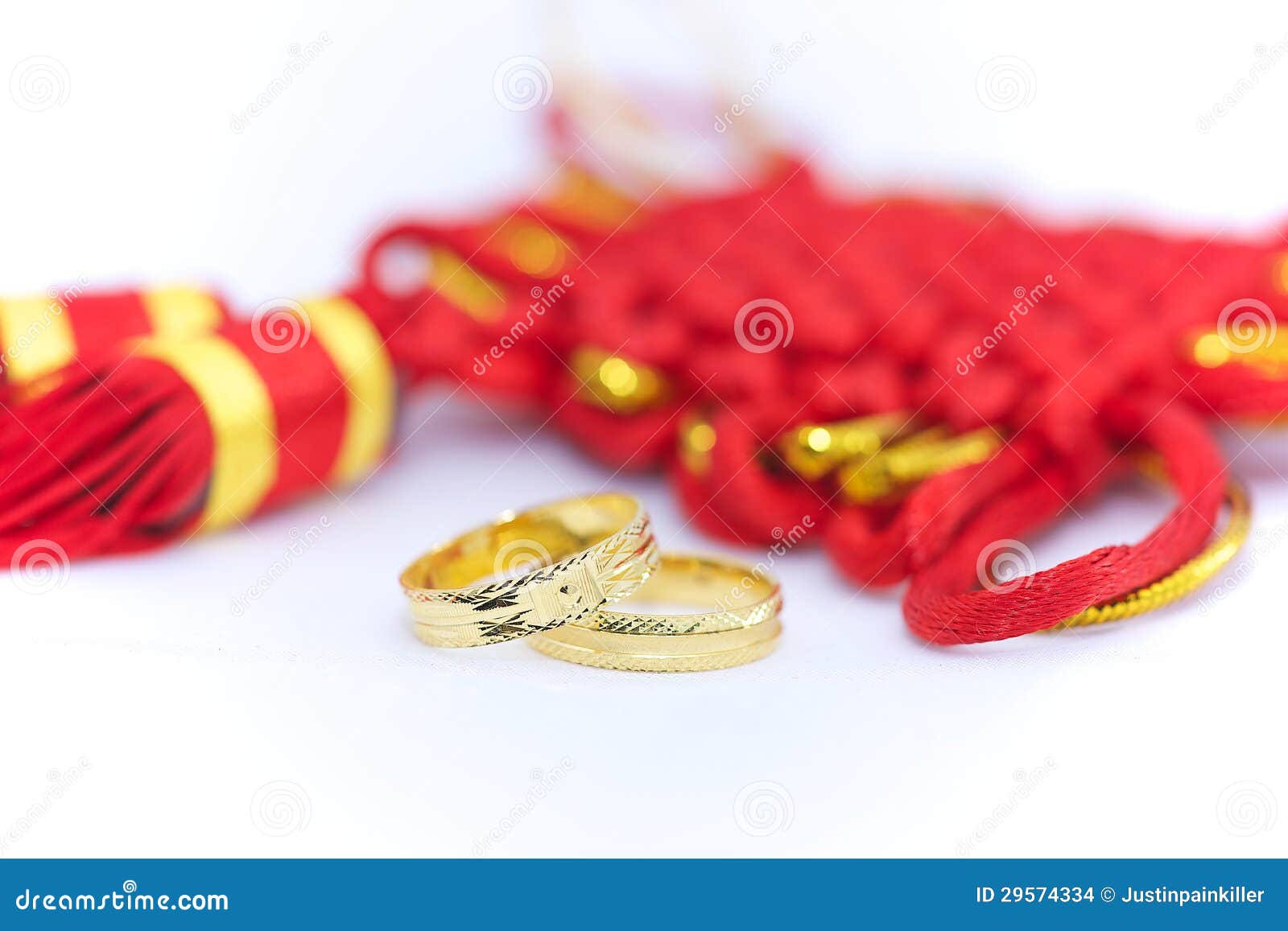 Two Wedding Rings and Chinese Knot Stock Photo - Image of jewelry ...
