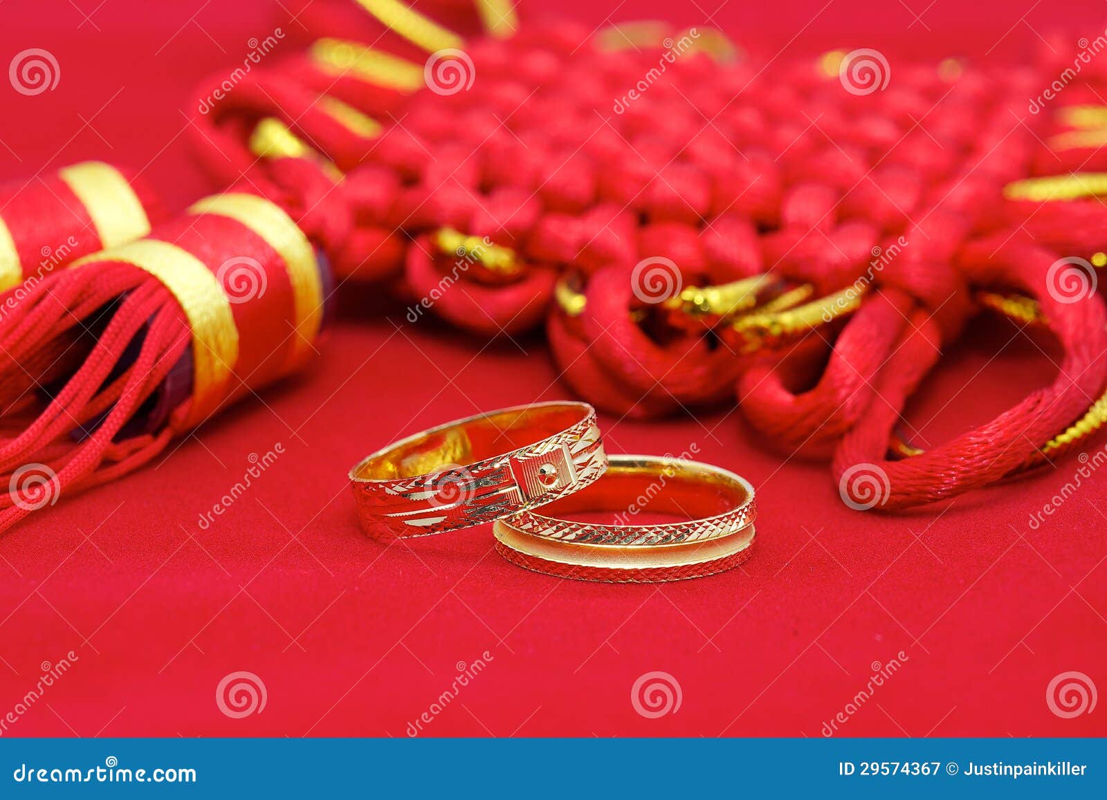Two Wedding Rings and Chinese Knot Stock Image - Image of ancient ...