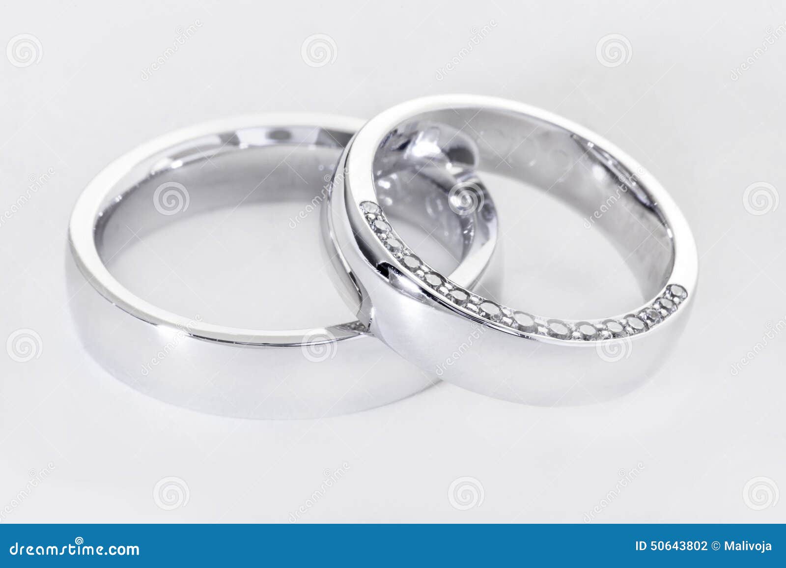 Two Wedding Rings Isolated on White Stock Photo - Image of romance ...