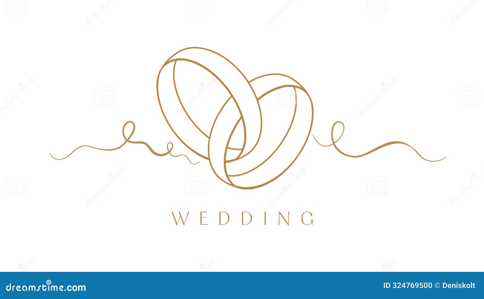 Two Wedding Rings Line Drawing. Love and Romantic Stock Vector ...