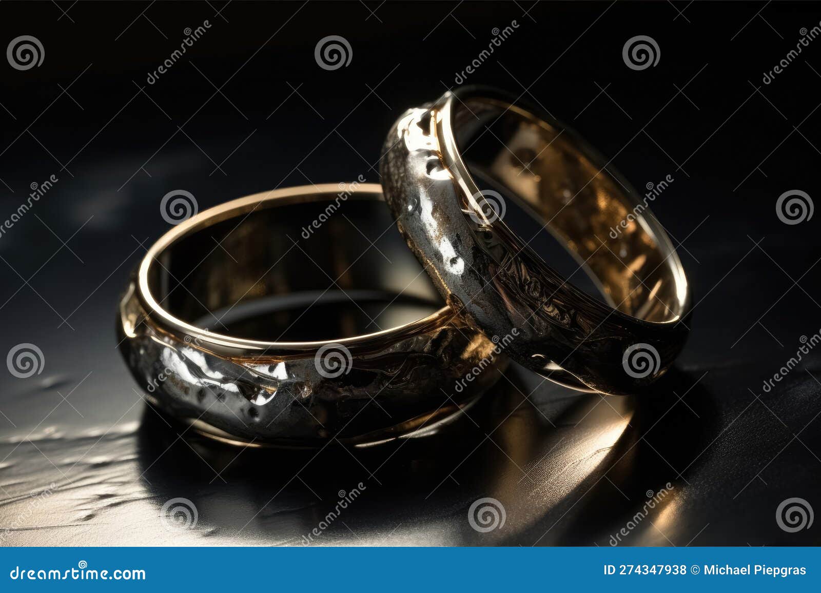 Two Wedding Rings Made of Liquid Mercury Created with Generative AI ...