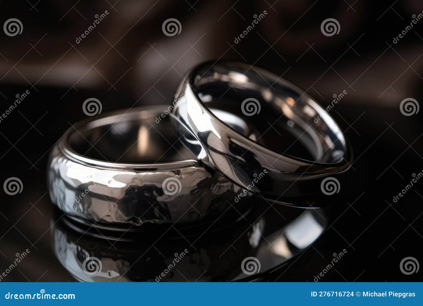 Two Wedding Rings Made of Liquid Mercury Created with Generative AI ...