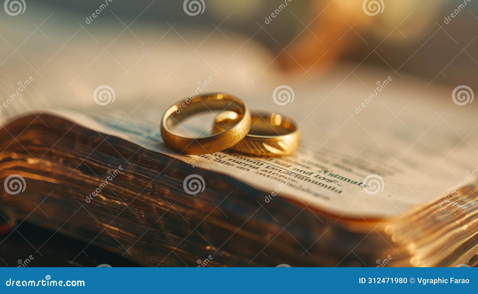 Two Wedding Rings on an Open Book Stock Photo - Image of bond, event ...