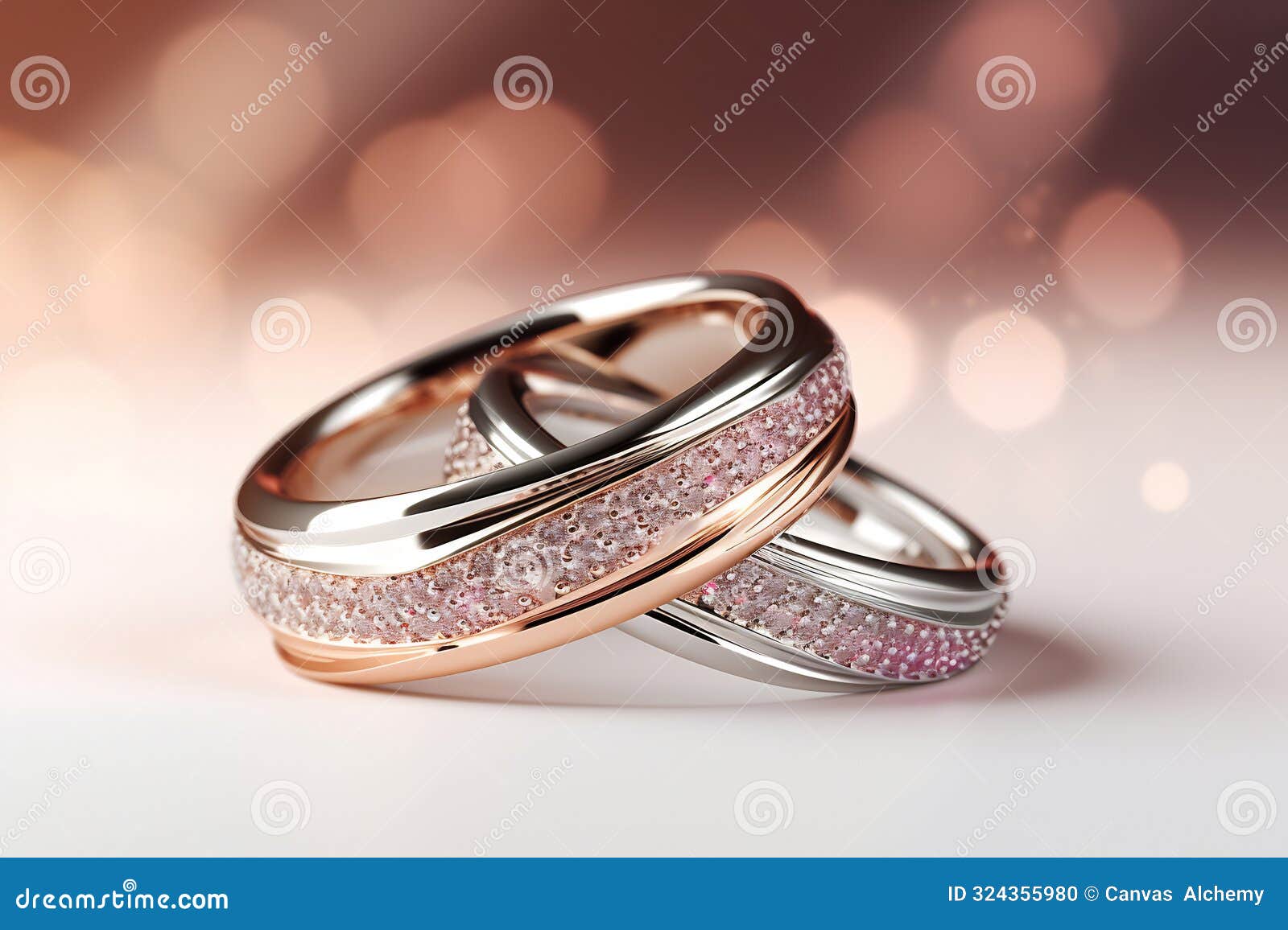 Two Wedding Rings Overlapping Stock Photo - Image of eternal, union ...
