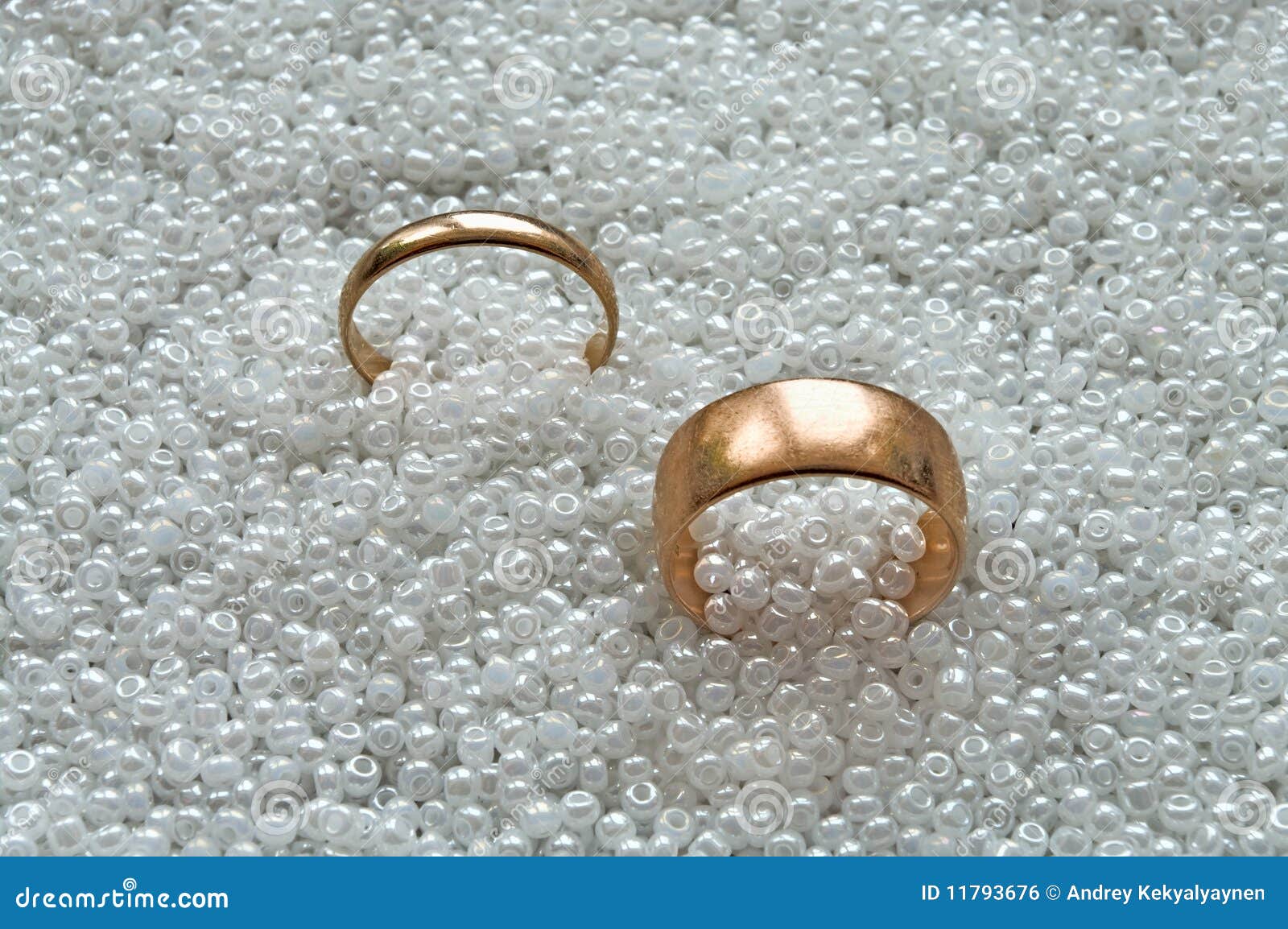 Two Wedding Rings on the Pearls Stock Photo - Image of bride, objects ...