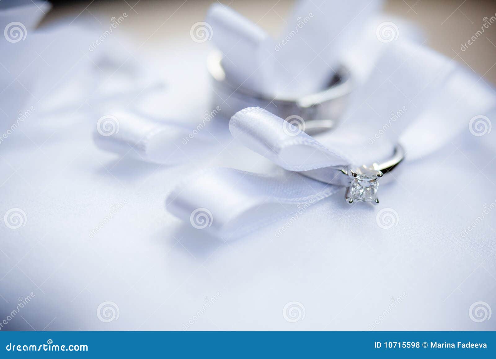 Two Wedding Rings in Ribbon Stock Photo - Image of ring, groom: 10715598