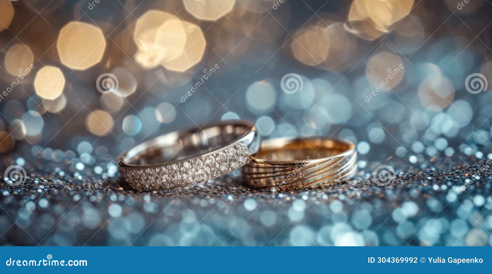 Two Wedding Rings Set on a Snow Background. Stock Photo - Image of ...
