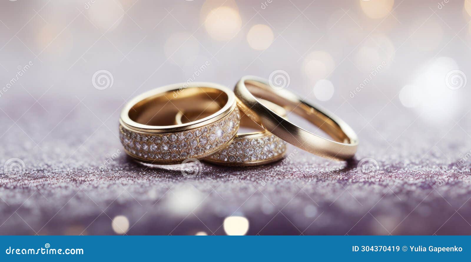 Two Wedding Rings Set on a Snow Background. Stock Image - Image of ...