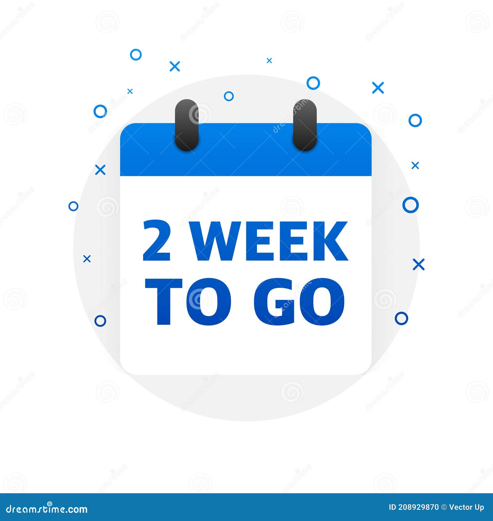 Two Week To Go Offer. Calendar Icon. Vector Illustration. Stock Vector ...