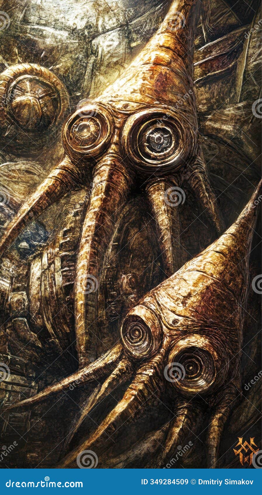 Two Weird Looking Creatures Stock Illustration - Illustration of ...