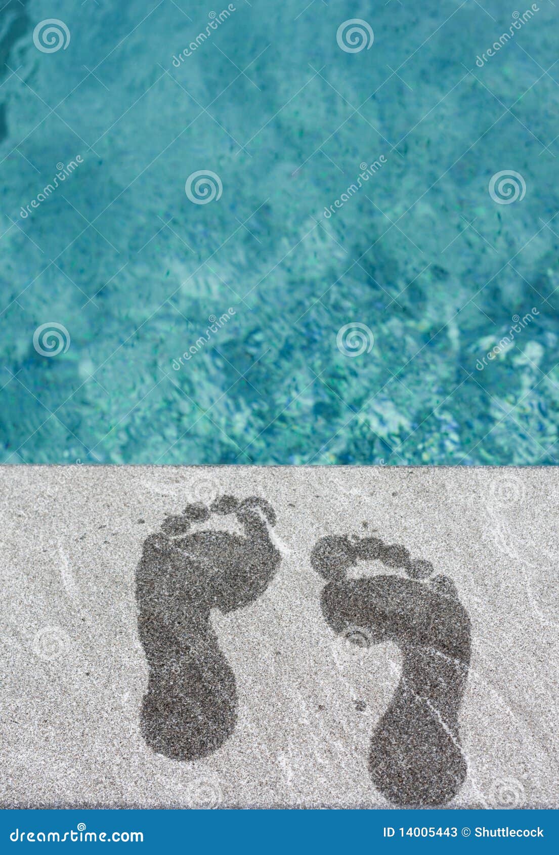 Two Wet Foot Steps by Swimming Pool Stock Image - Image of idyllic ...