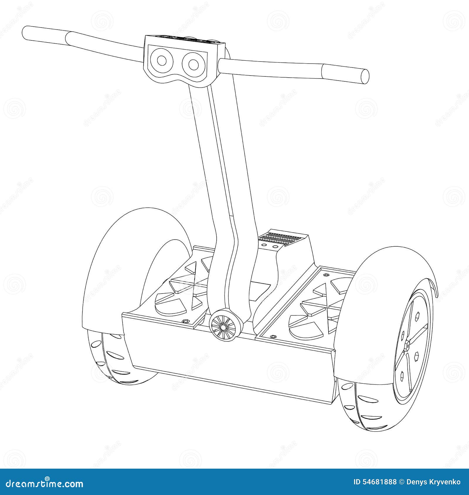Two Wheel Segway on a White Background a Contour Stock Vector ...