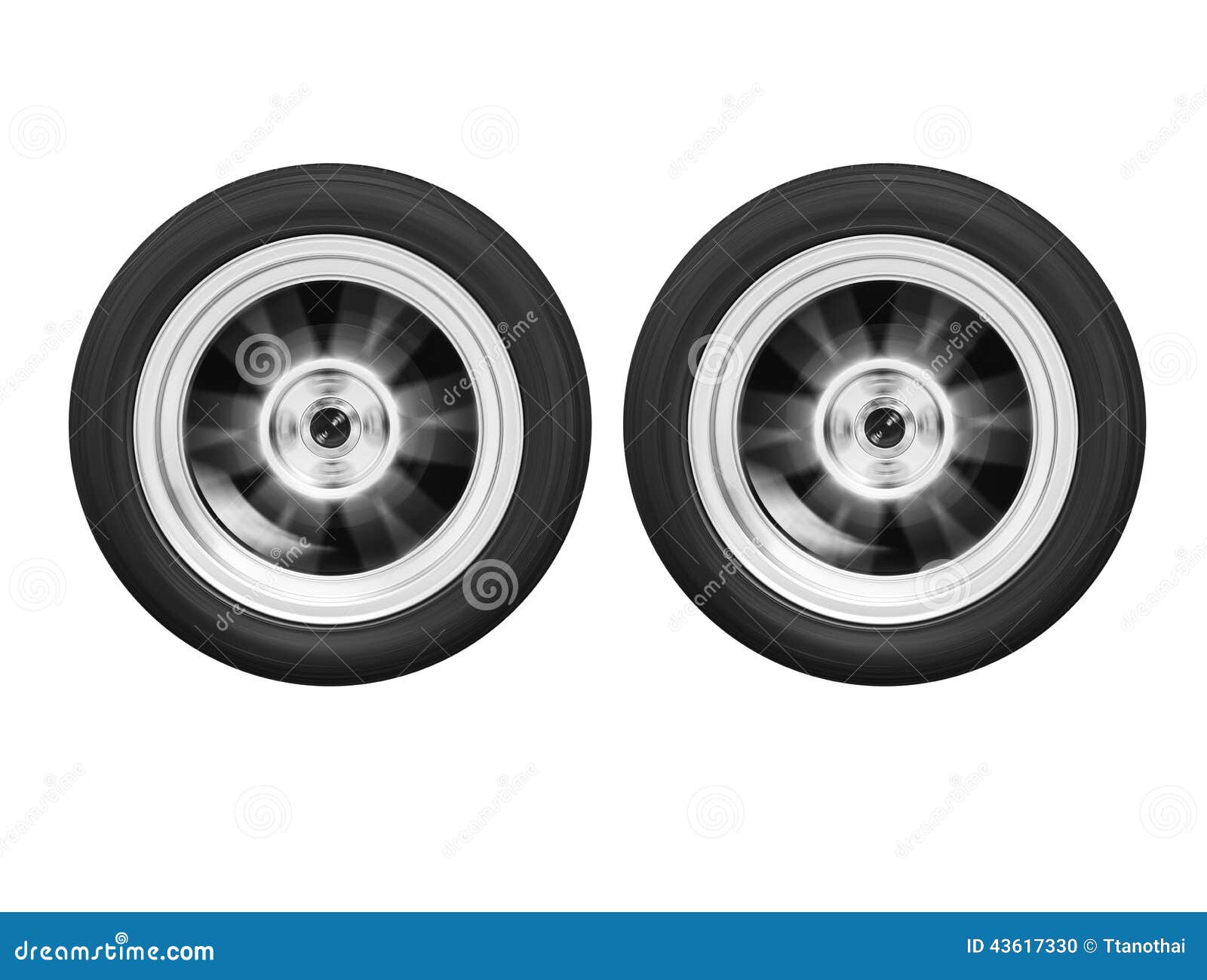 Two Wheel Spinning Isolated on White Background Stock Photo - Image of ...