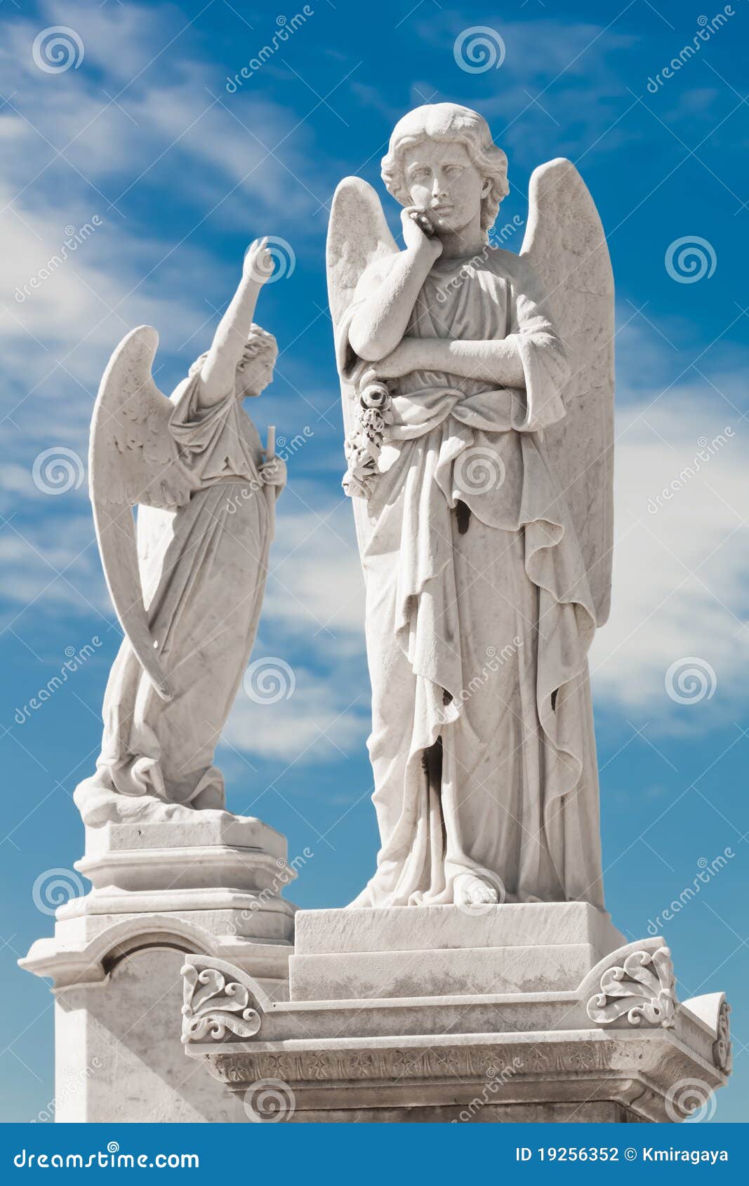 Two white angels stock photo. Image of belief, clouds - 19256352