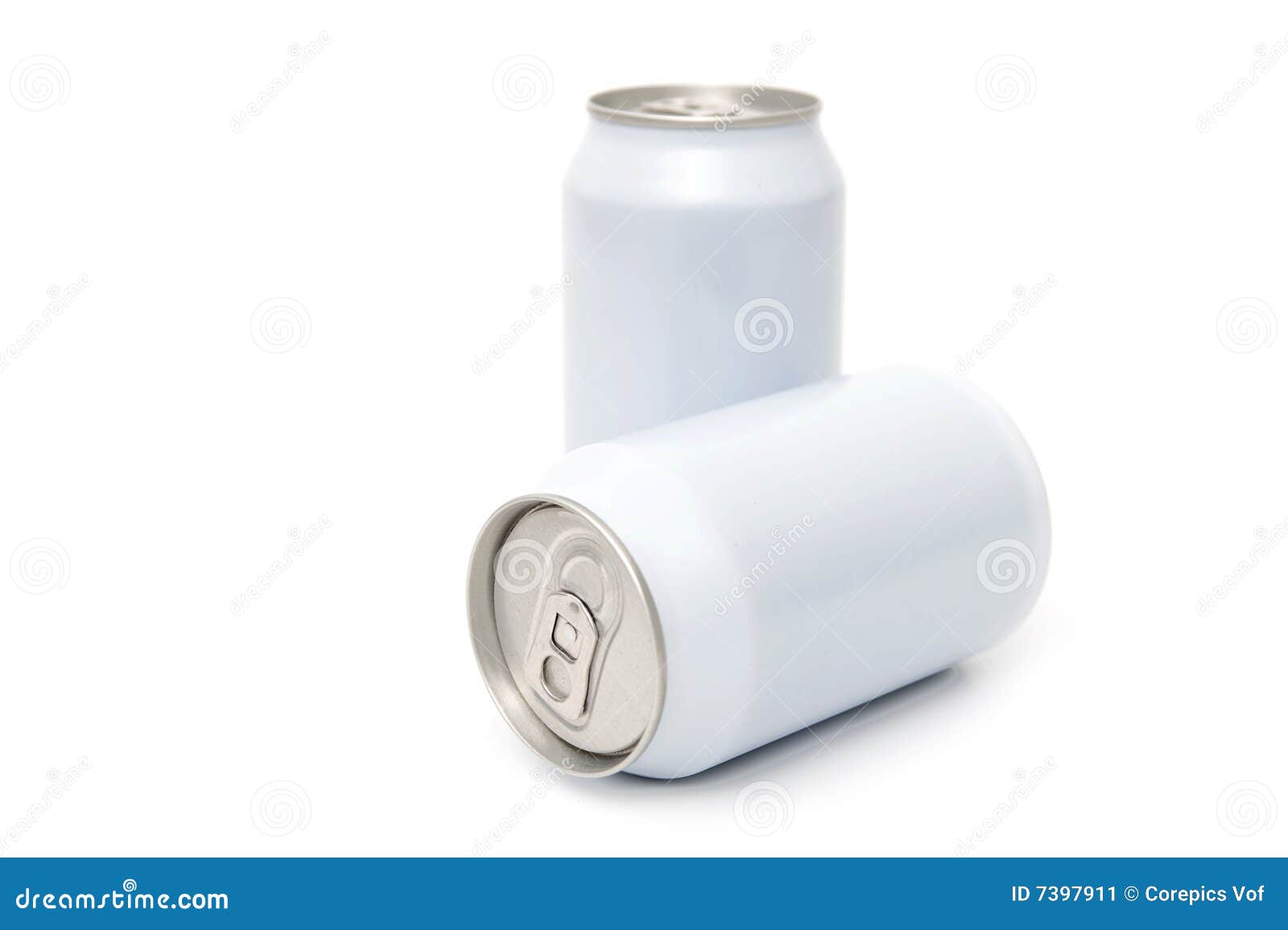 Two white beverage cans stock image. Image of white, shallow - 7397911