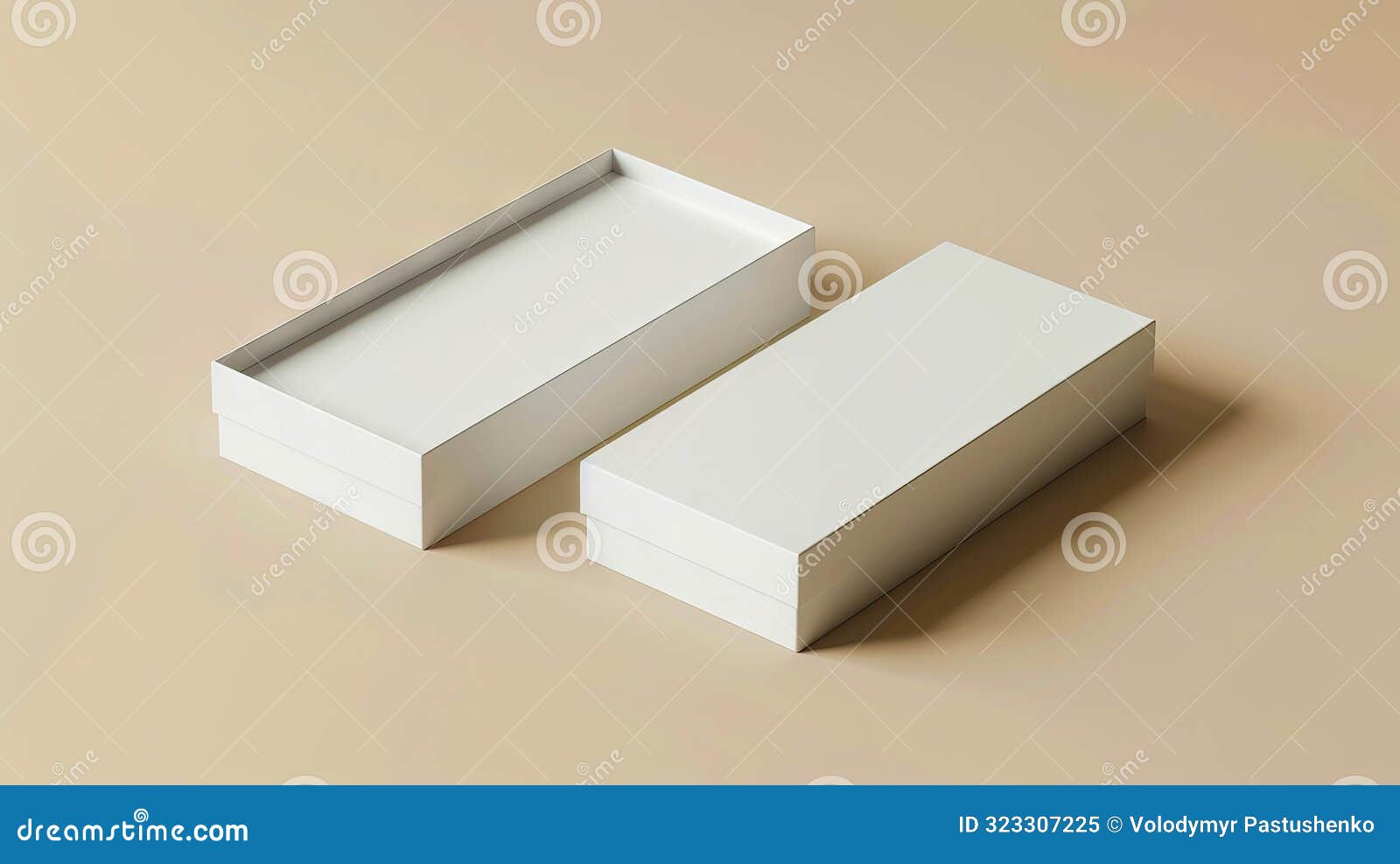 Two White Boxes on a Beige Surface Stock Image - Image of cardboard ...