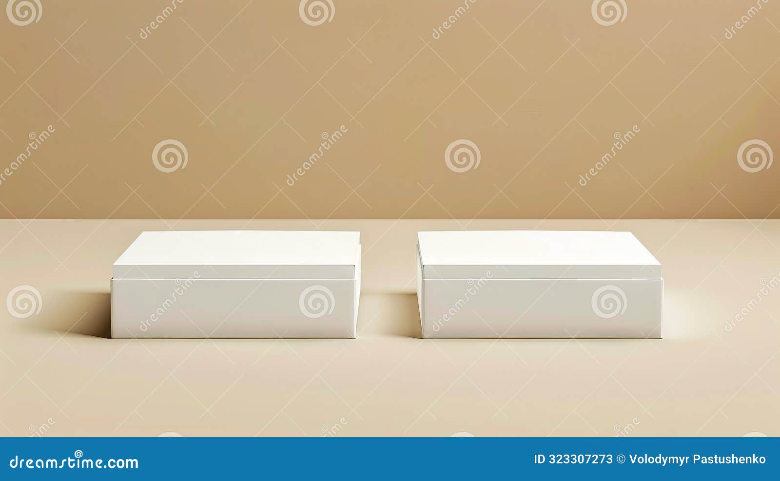 Two White Boxes on a Beige Surface Stock Image - Image of surface ...