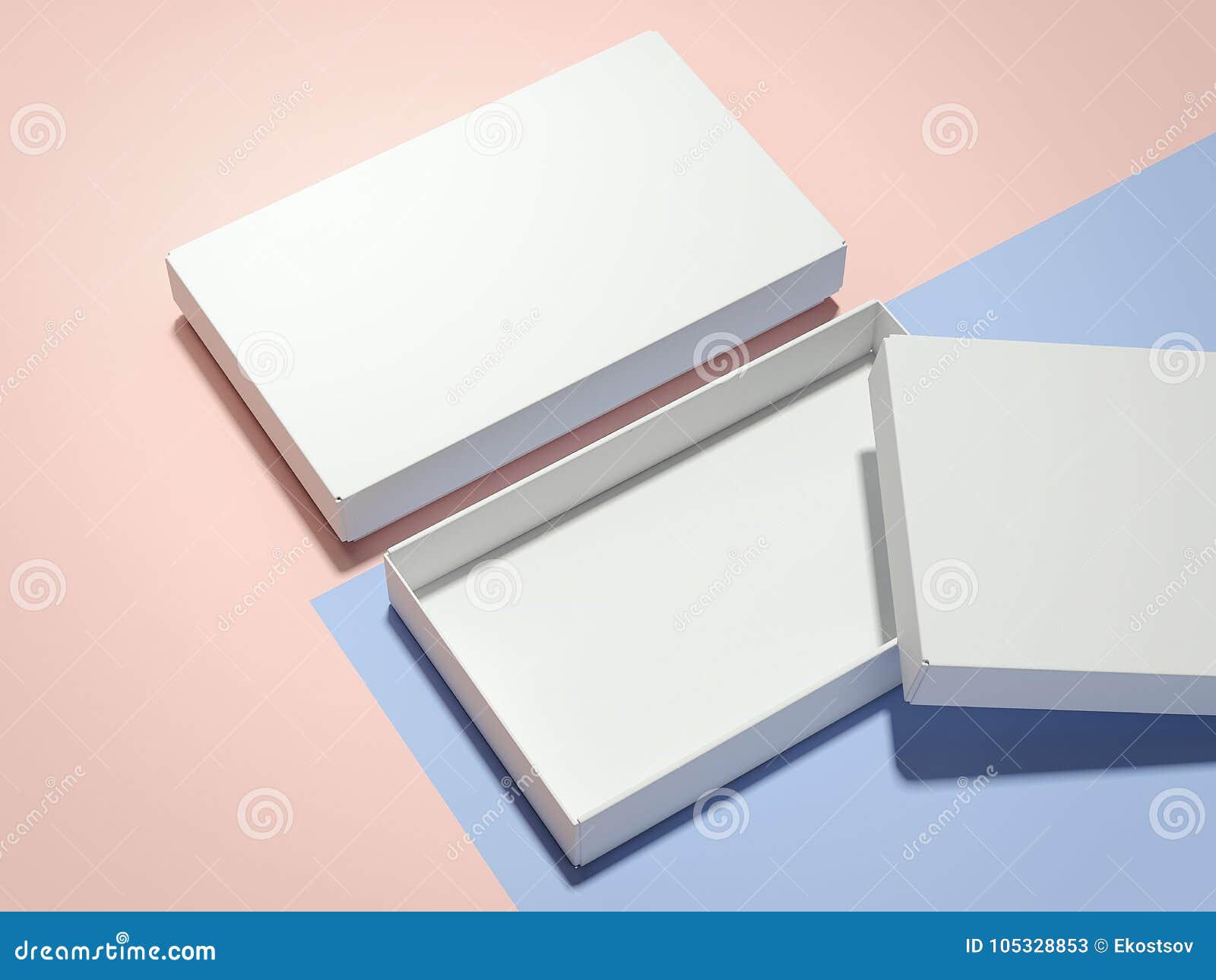 Two White Boxes . 3d Rendering Stock Illustration - Illustration of ...
