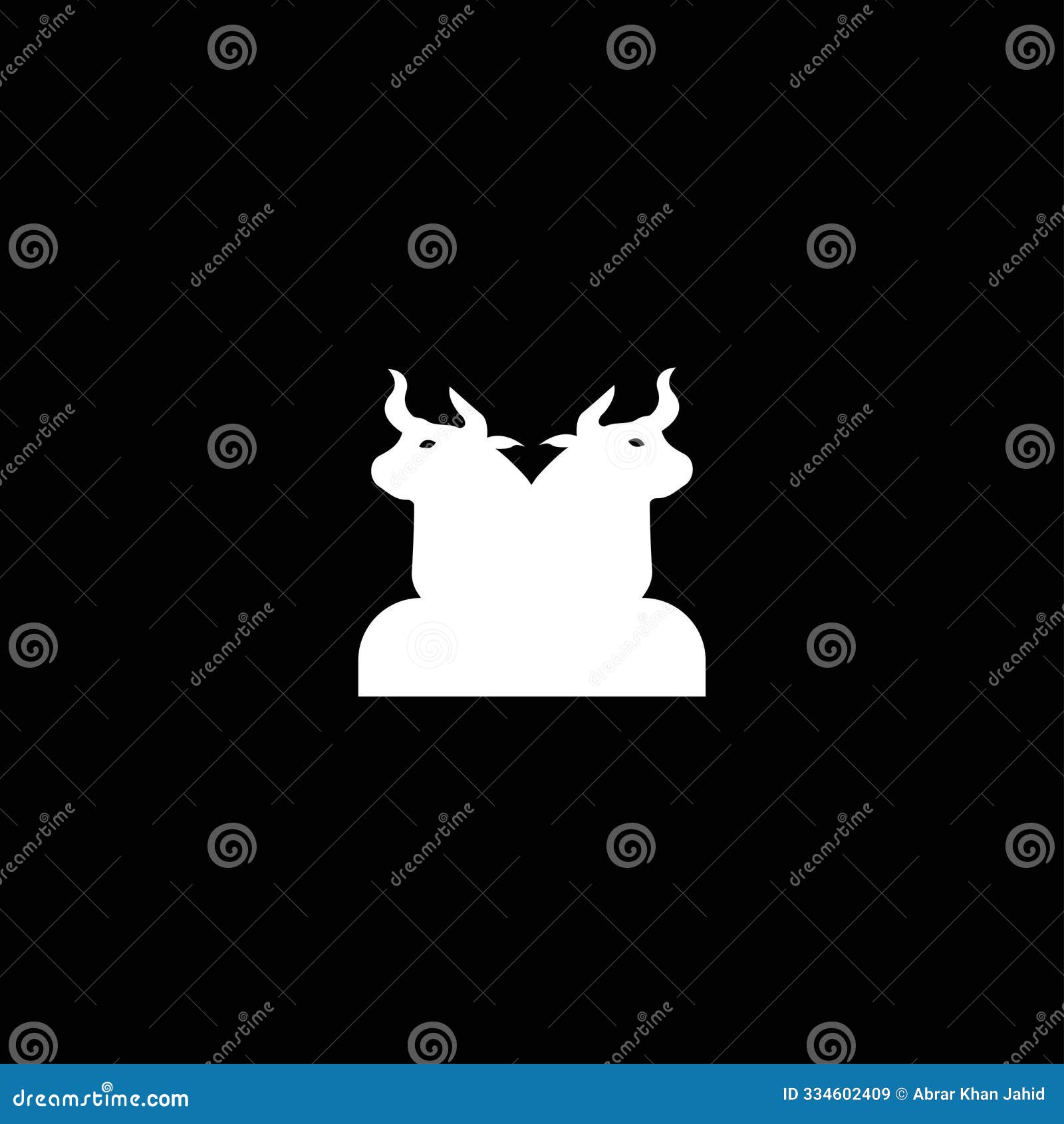 Two white bull animal logo stock vector. Illustration of calligraphy ...