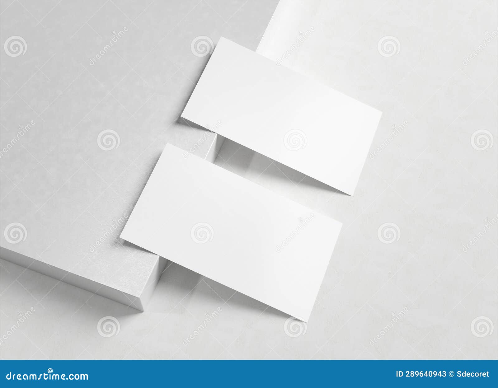 Two White Business Card Mockup. Textured Calling Card Template on a ...
