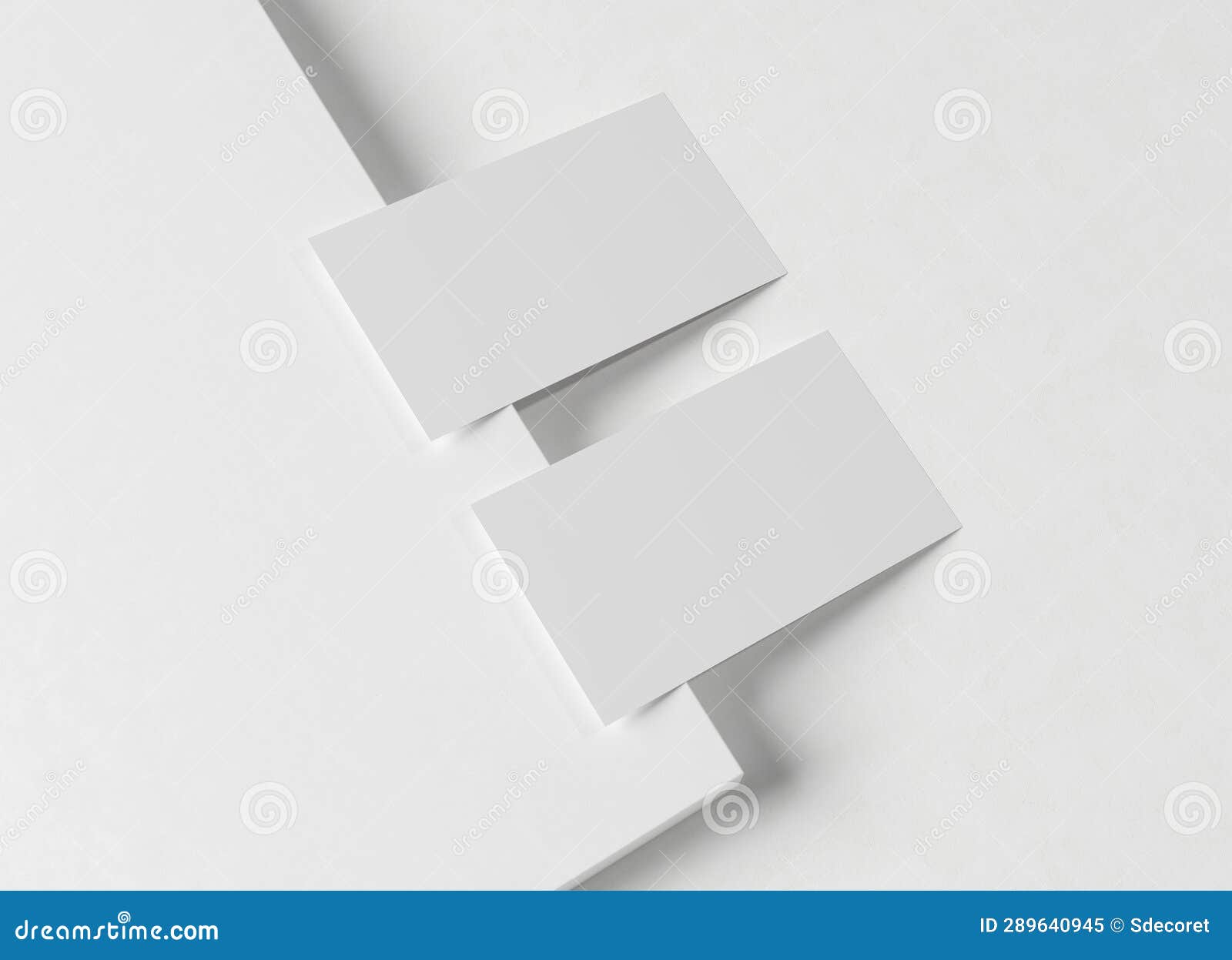 Two White Business Card Mockup. Textured Calling Card Template on a ...