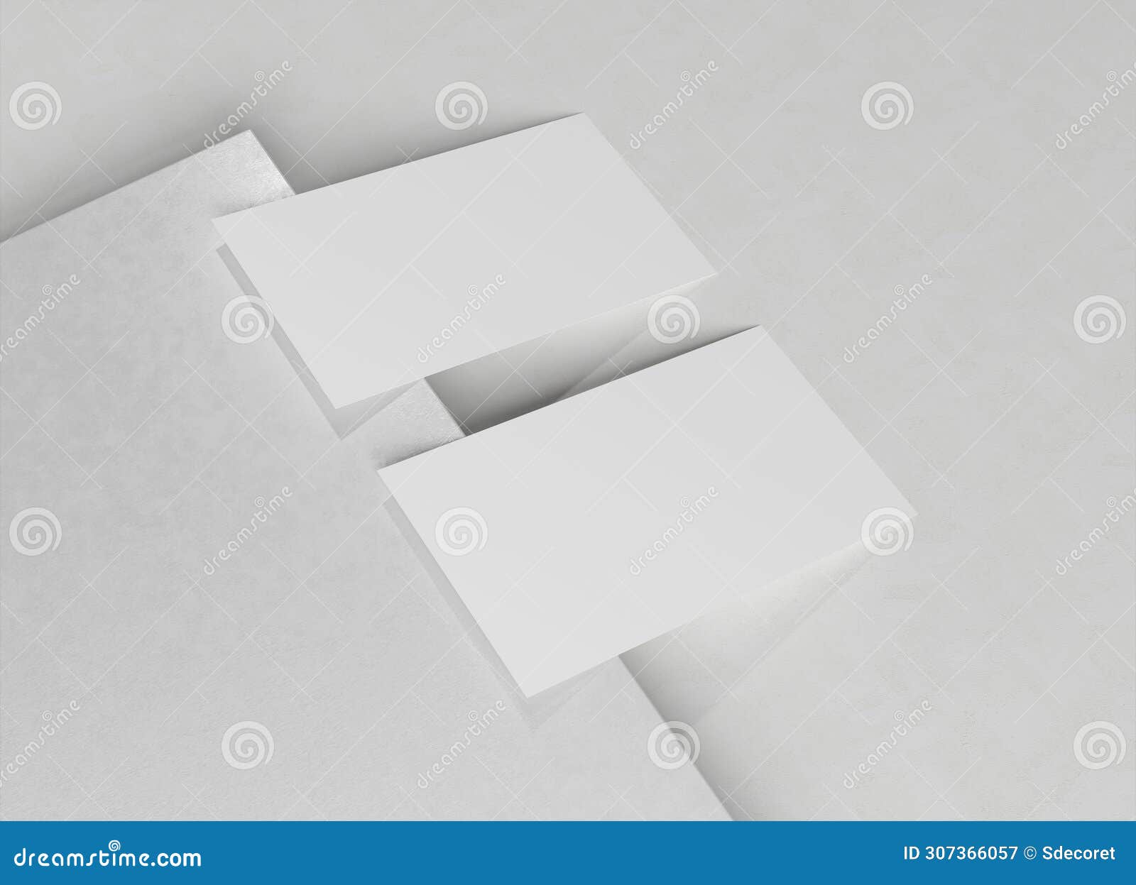 Two White Business Card Mockup. Textured Calling Card Template on a ...