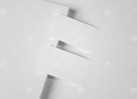 Two White Business Card Mockup. Textured Calling Card Template on a ...