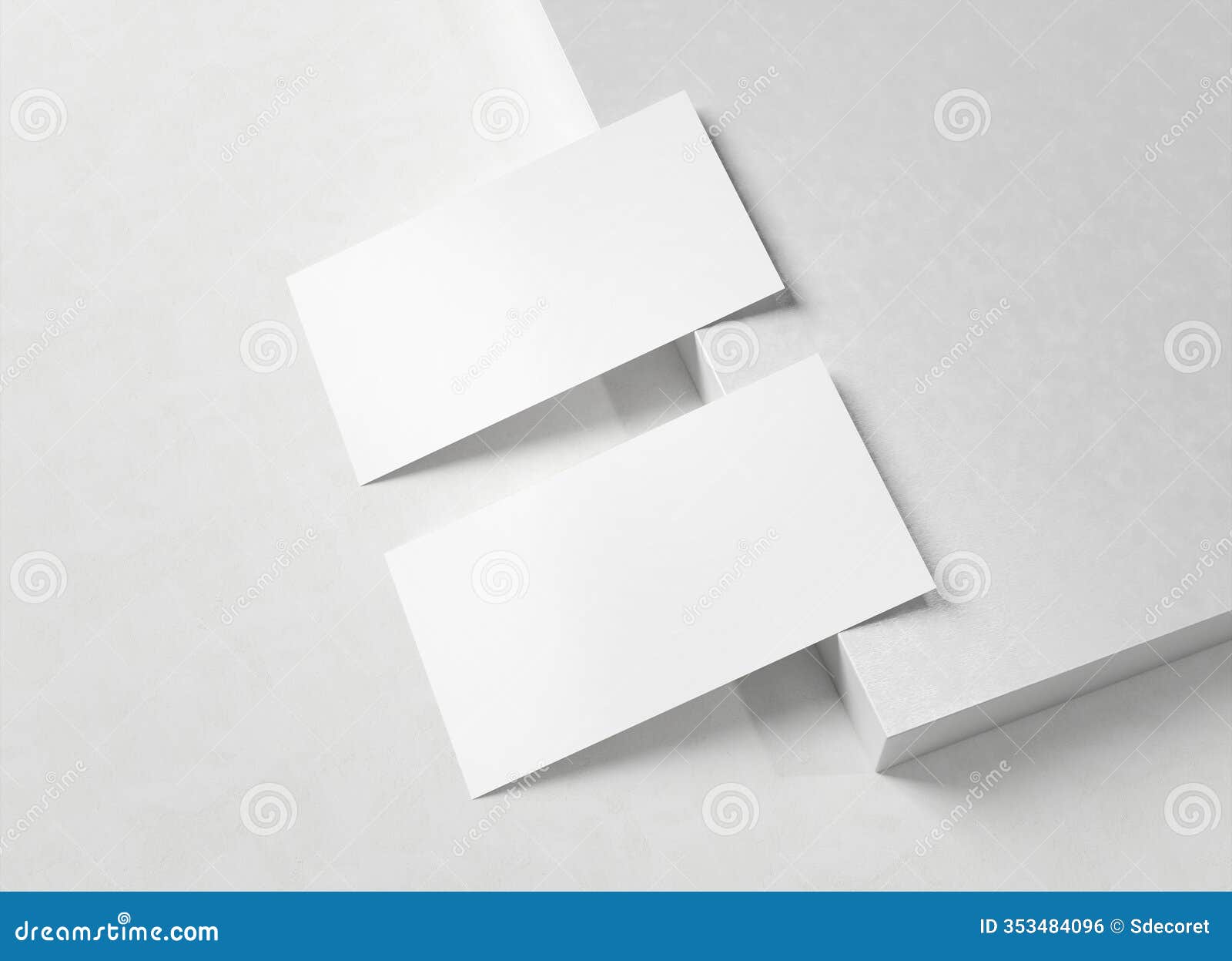 Two White Business Card Mockup. Textured Calling Card Template on a ...
