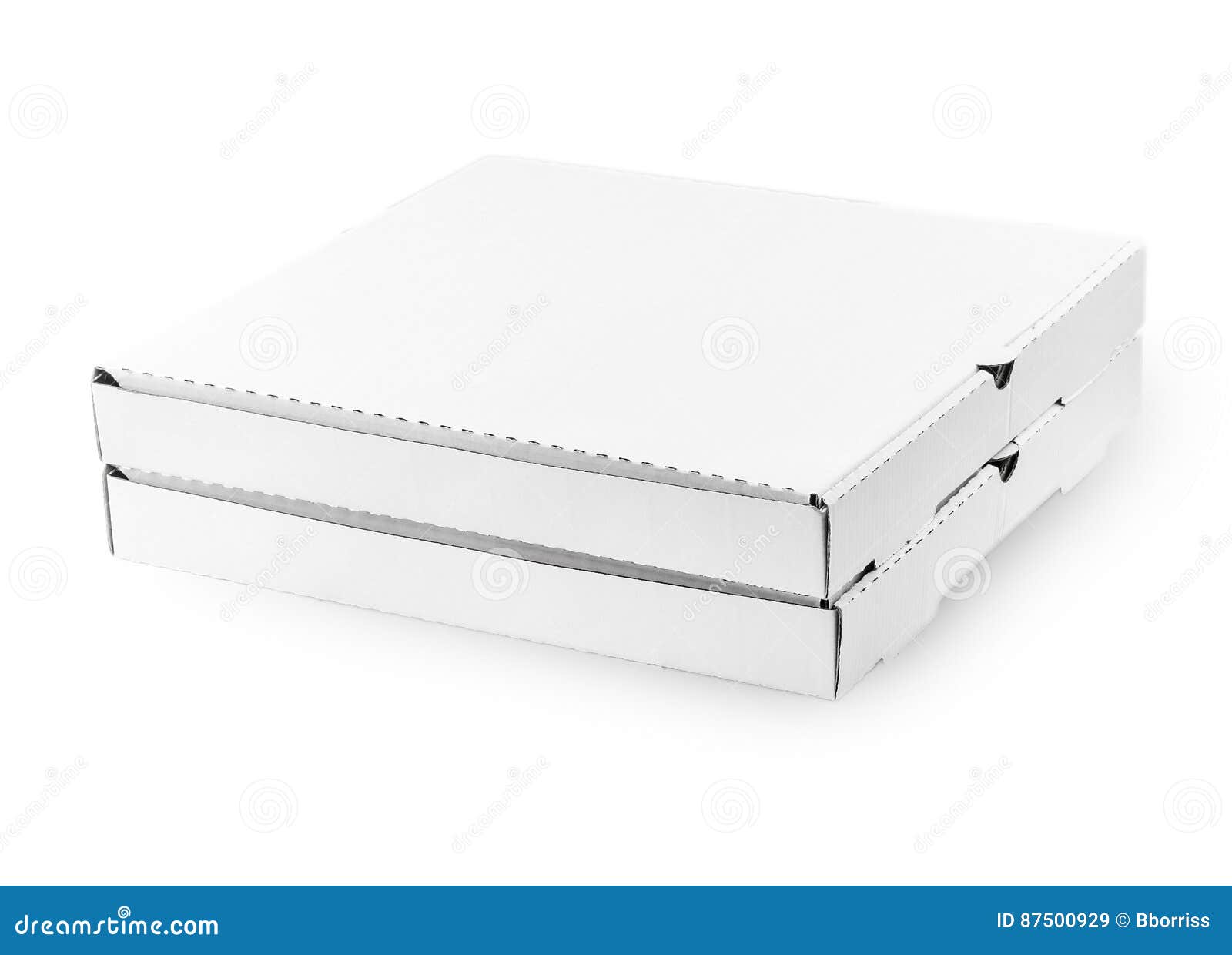Two White Cardboard Pizza Boxes Isolated on White Stock Image - Image ...