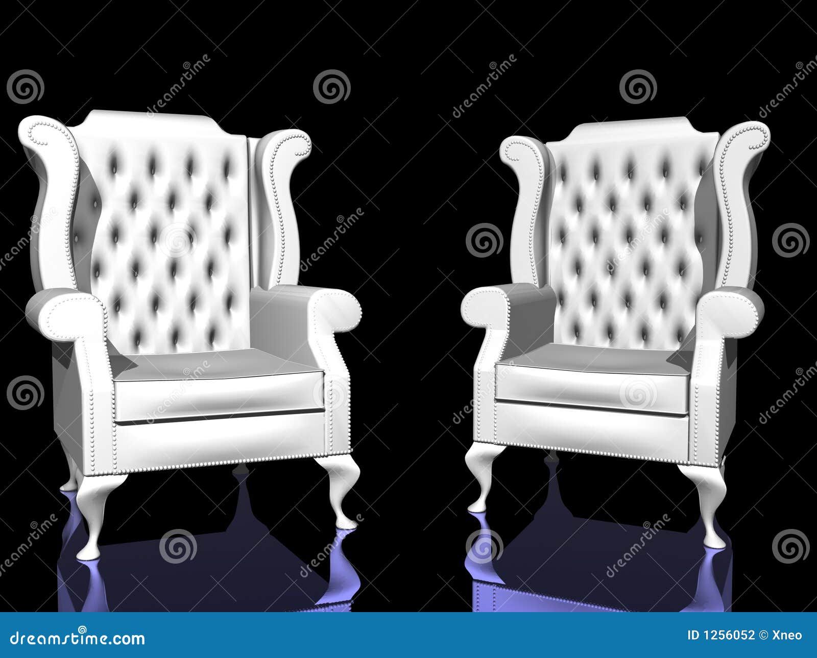 Two White Chairs stock illustration. Illustration of armchair - 1256052
