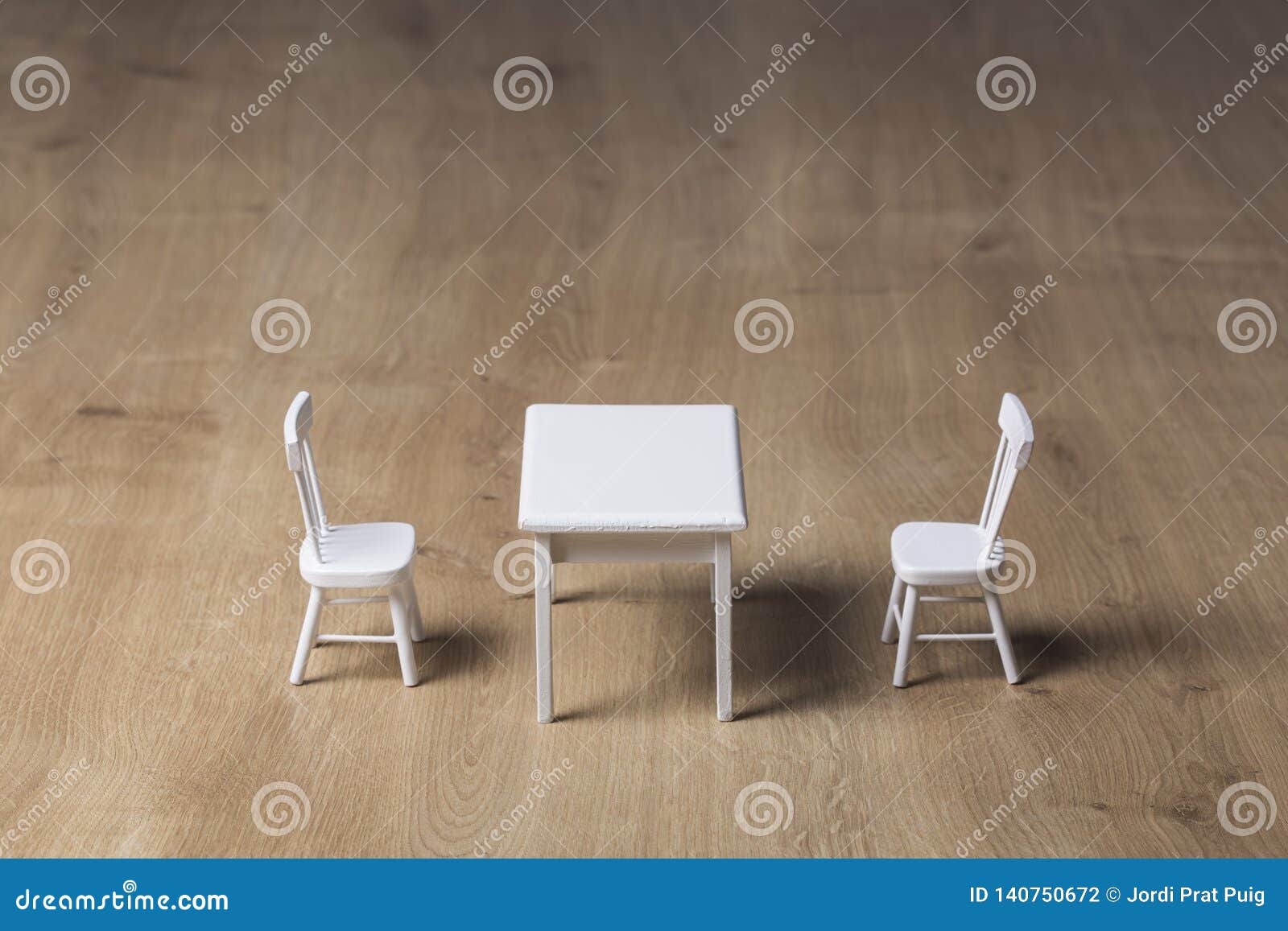 Two White Chairs Opposite with a White Table in the Middle Stock Photo ...