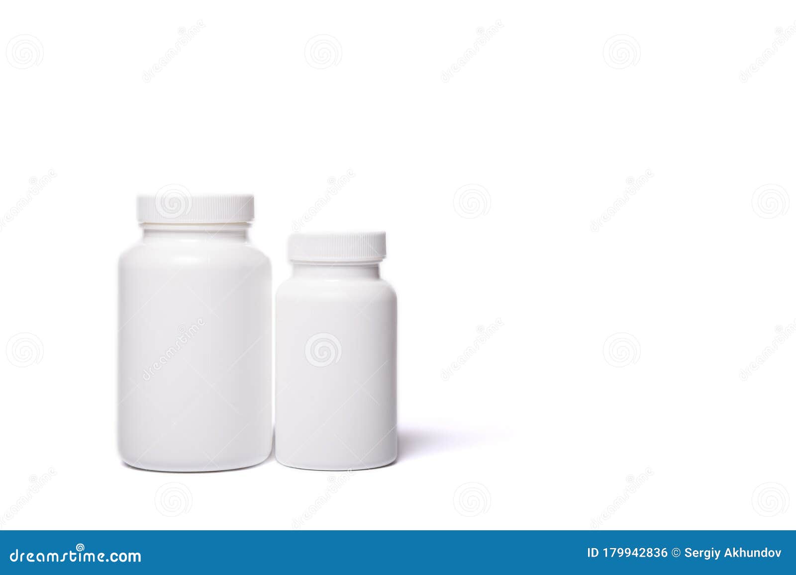 Two White Containers for Tablets Stock Photo - Image of medicament ...