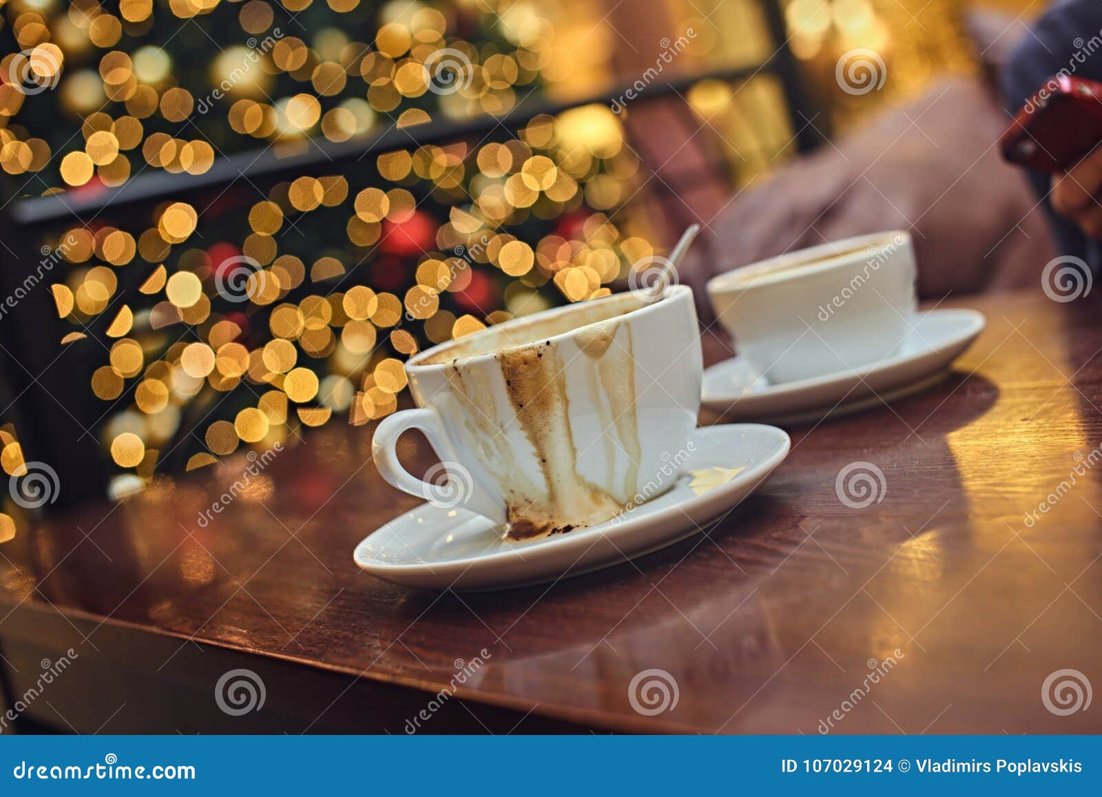 Two White Cups with Aroma Refreshing Coffee. Stock Photo - Image of ...