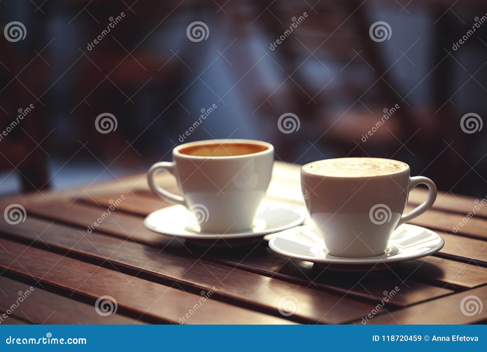 Two Cups of Coffee in Cafe. Stock Image - Image of backchat, brown ...
