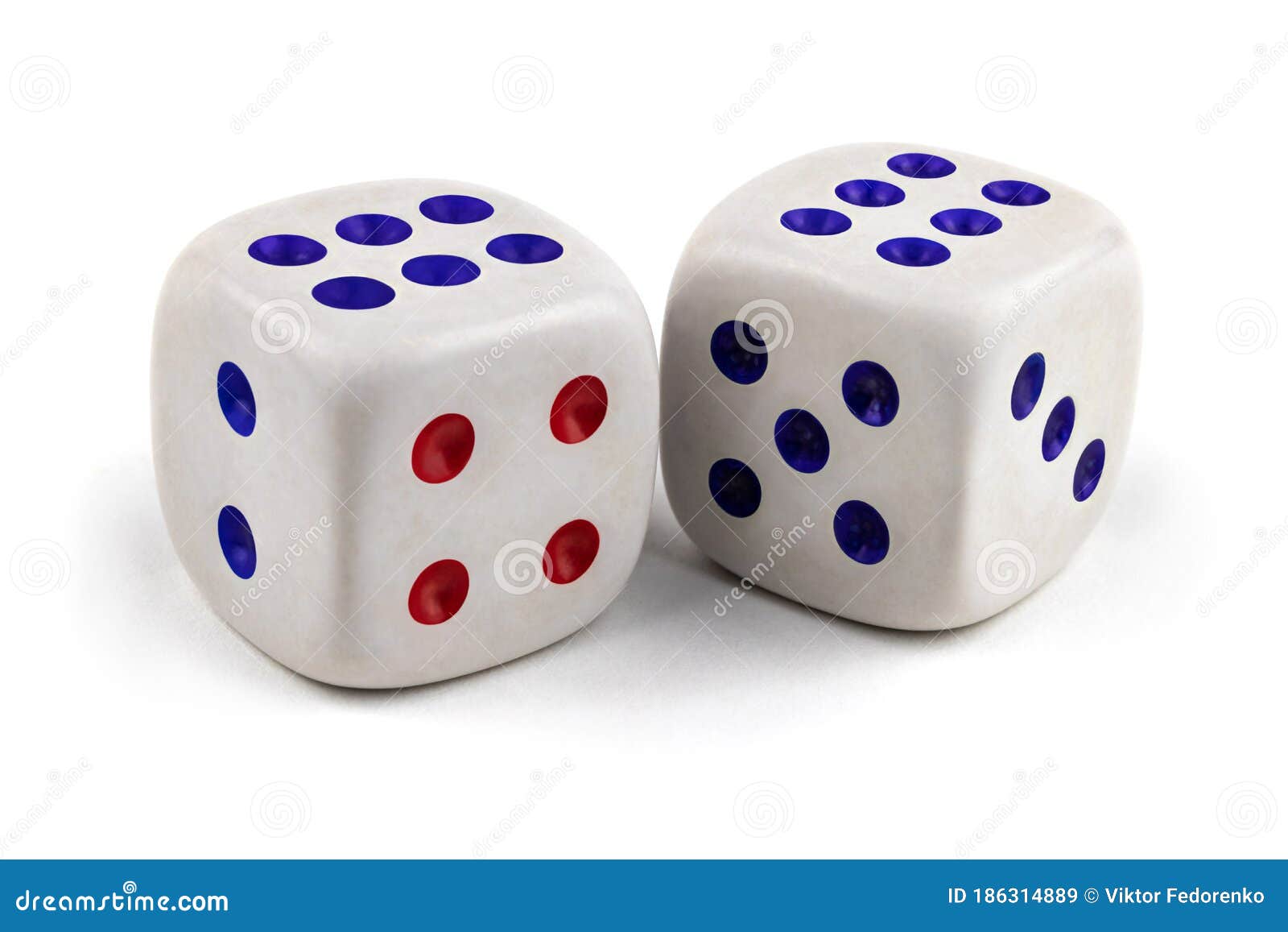 Two White Dice Isolated on a White Background. the Result is Six and ...