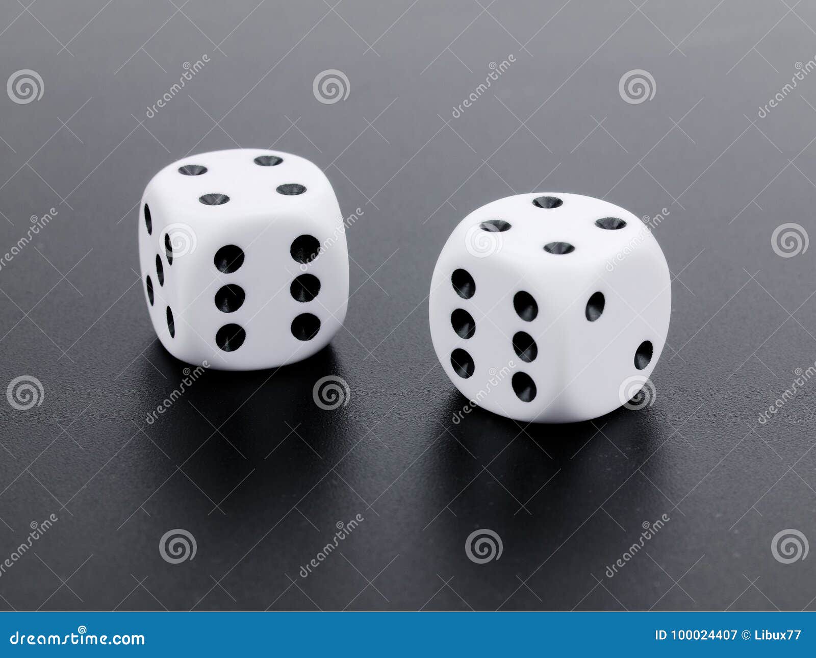 Two White Dice stock image. Image of leisure, chance - 100024407
