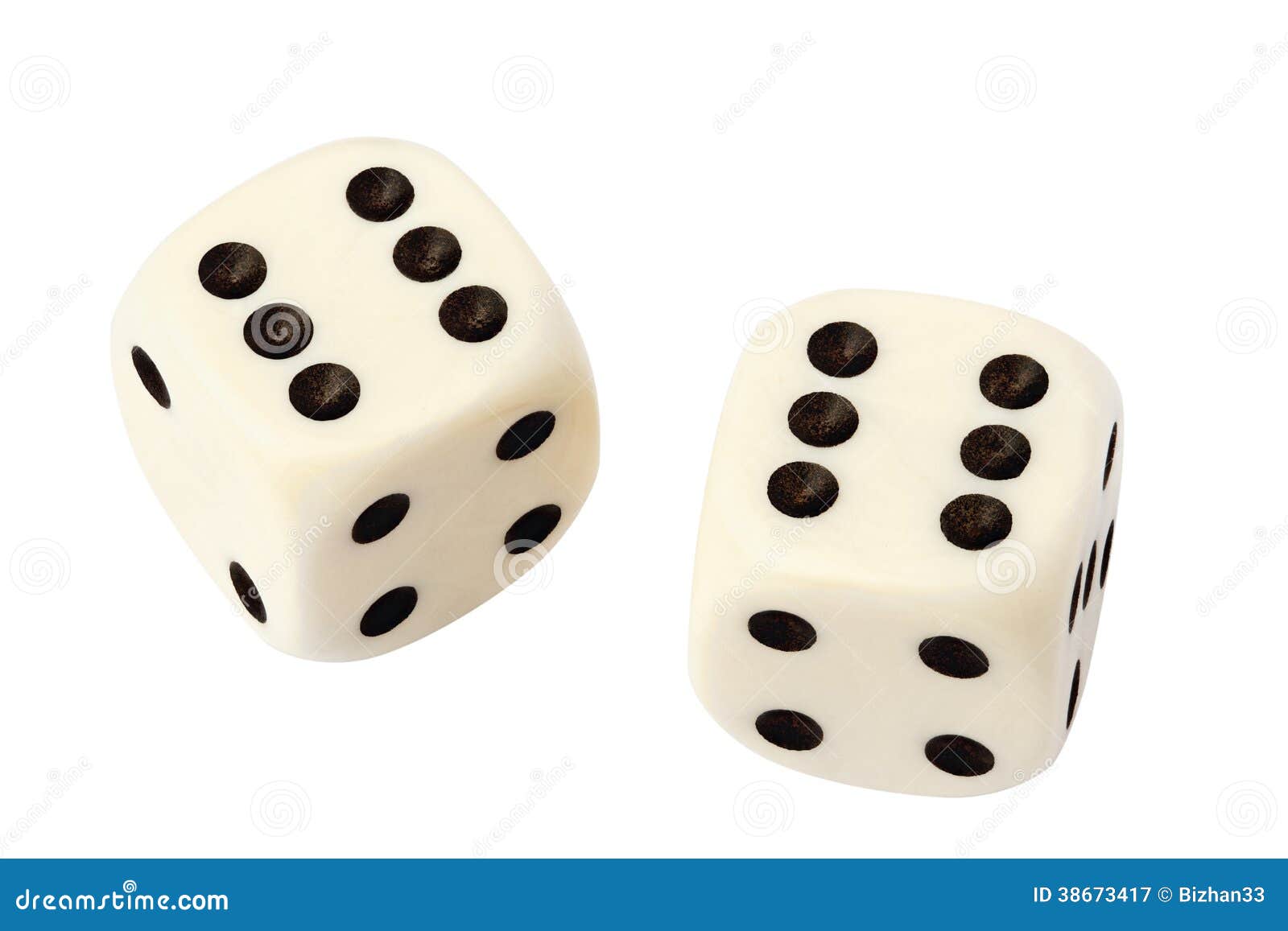 Two White Dices Isolated on White Stock Image - Image of lifestyle ...