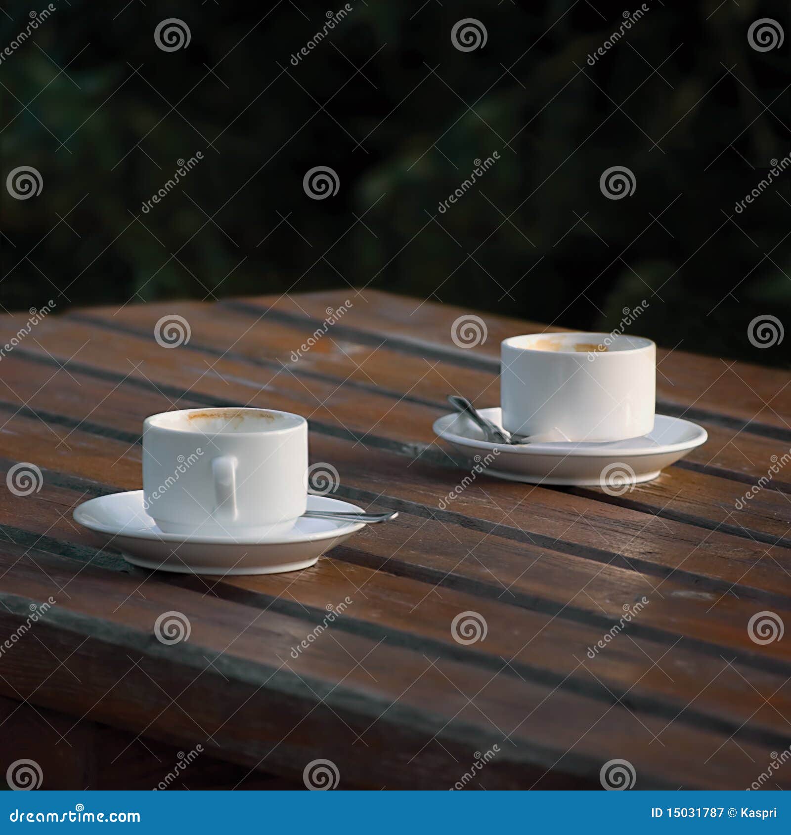 Two White Empty Espresso Coffee Cups on Table Stock Image - Image of ...