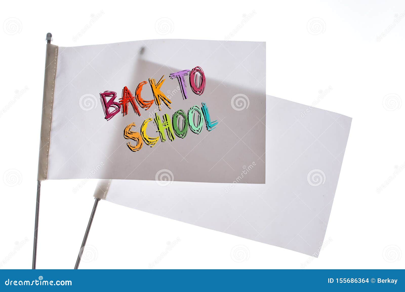 Two White Flags on a White Background in Display Stock Photo - Image of ...