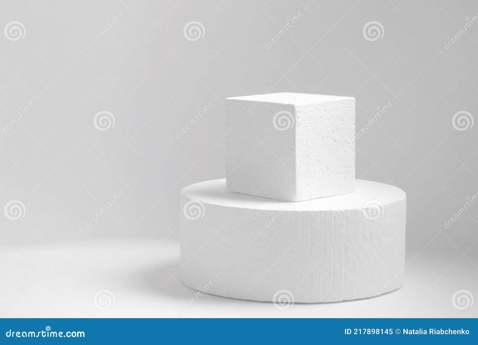 Two White Geometric Objects Made of Polystyrene: Circle, Square ...