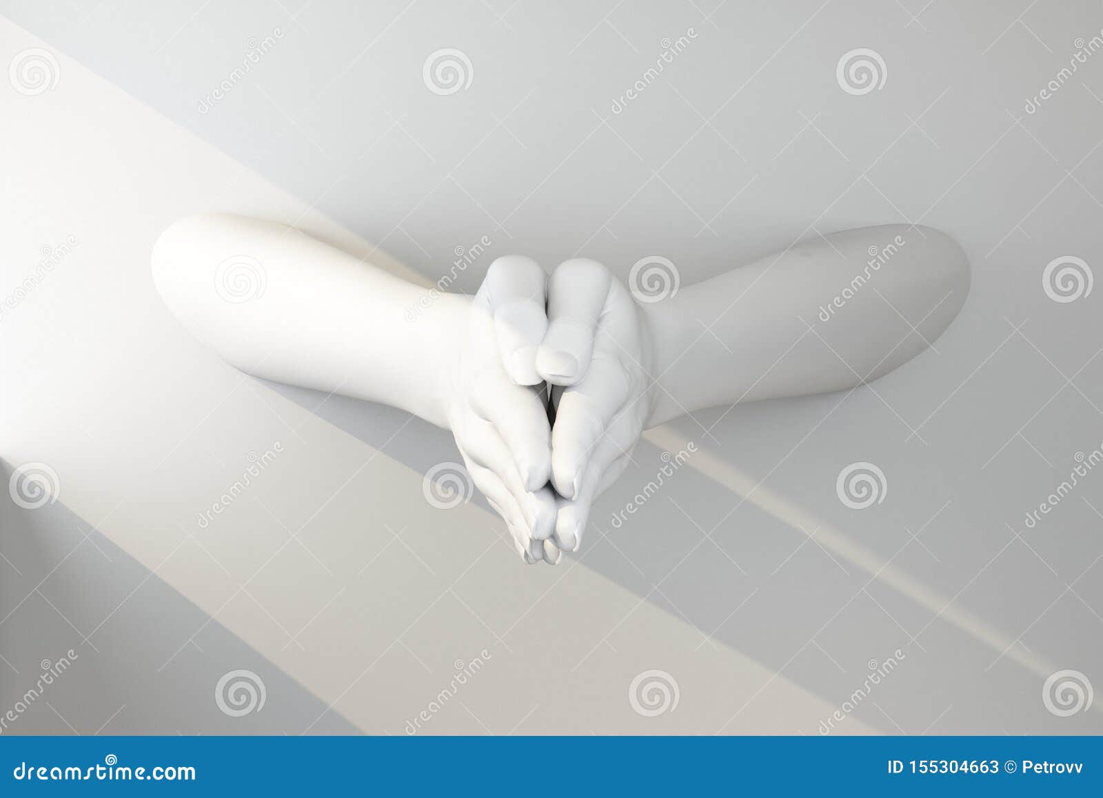 Two White Hands in a Gesture of Prayer Stock Image - Image of palm ...