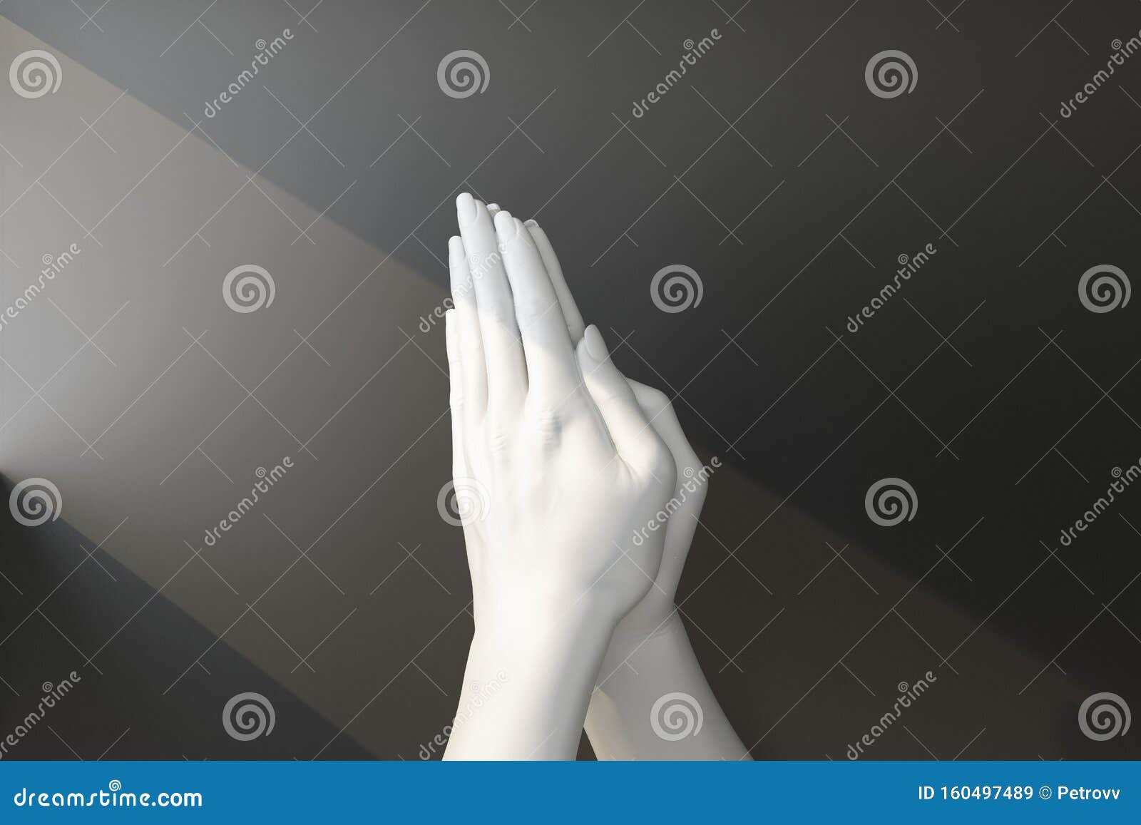 Two White Hands in a Gesture of Prayer Stock Illustration ...