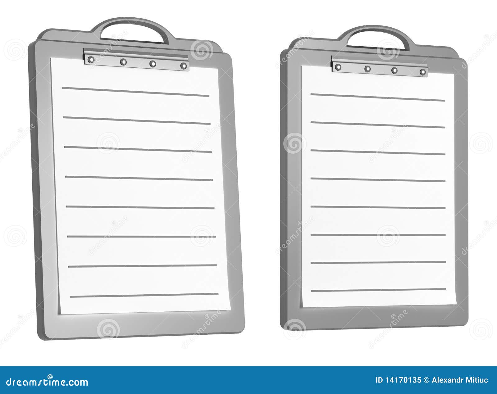 Two White Lined Blank Writing Pads Isolated on Whi Stock Illustration ...