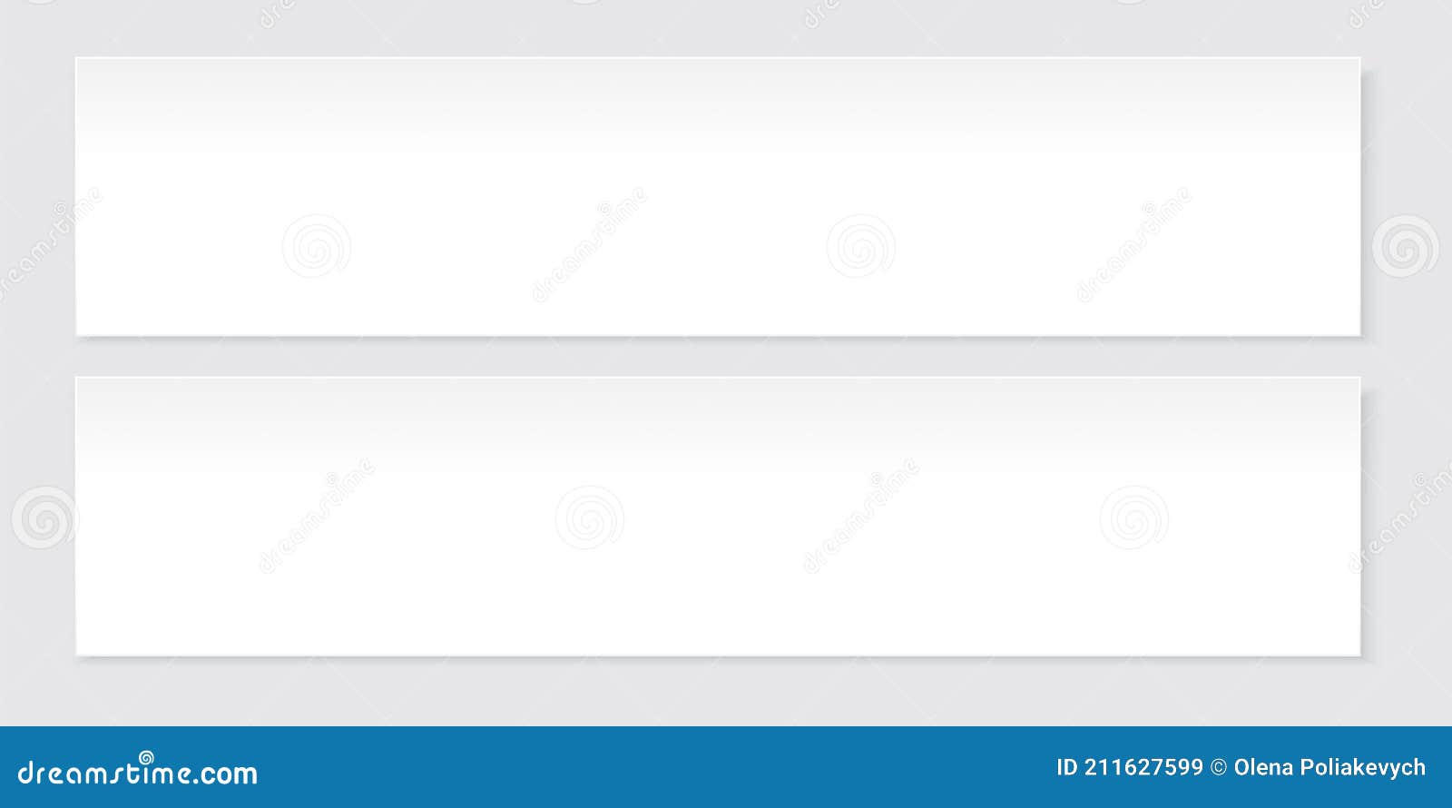 Two White Long Rectangles in 3d Style. Website Template Design. Vector ...