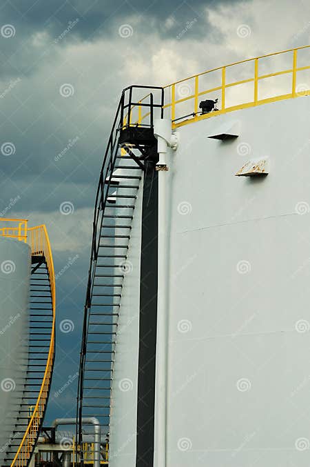Two white oil tanks stock image. Image of pipe, fuel, power - 1005405