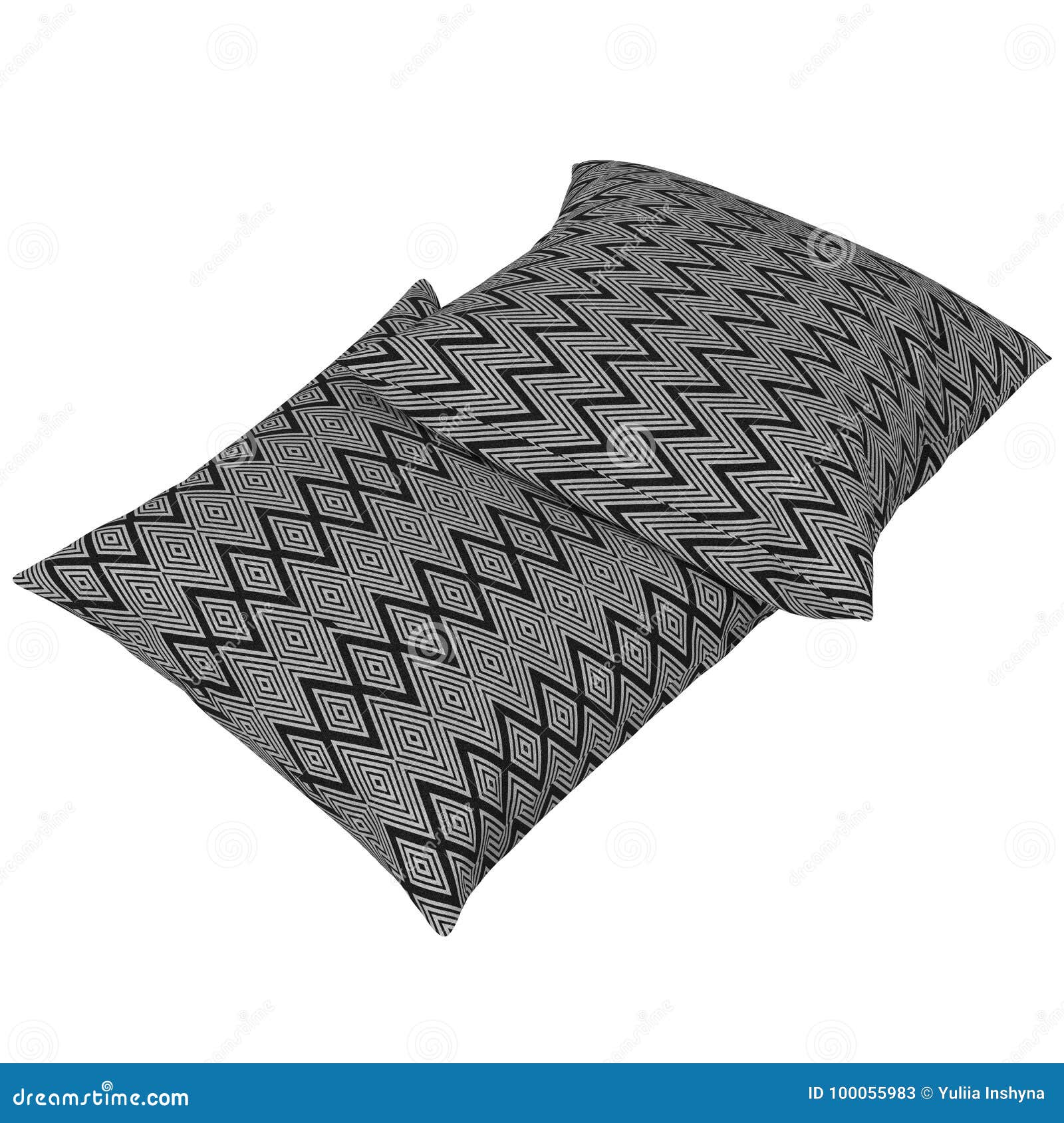 Set of Pillows Isolated 3d Illustration Stock Illustration ...