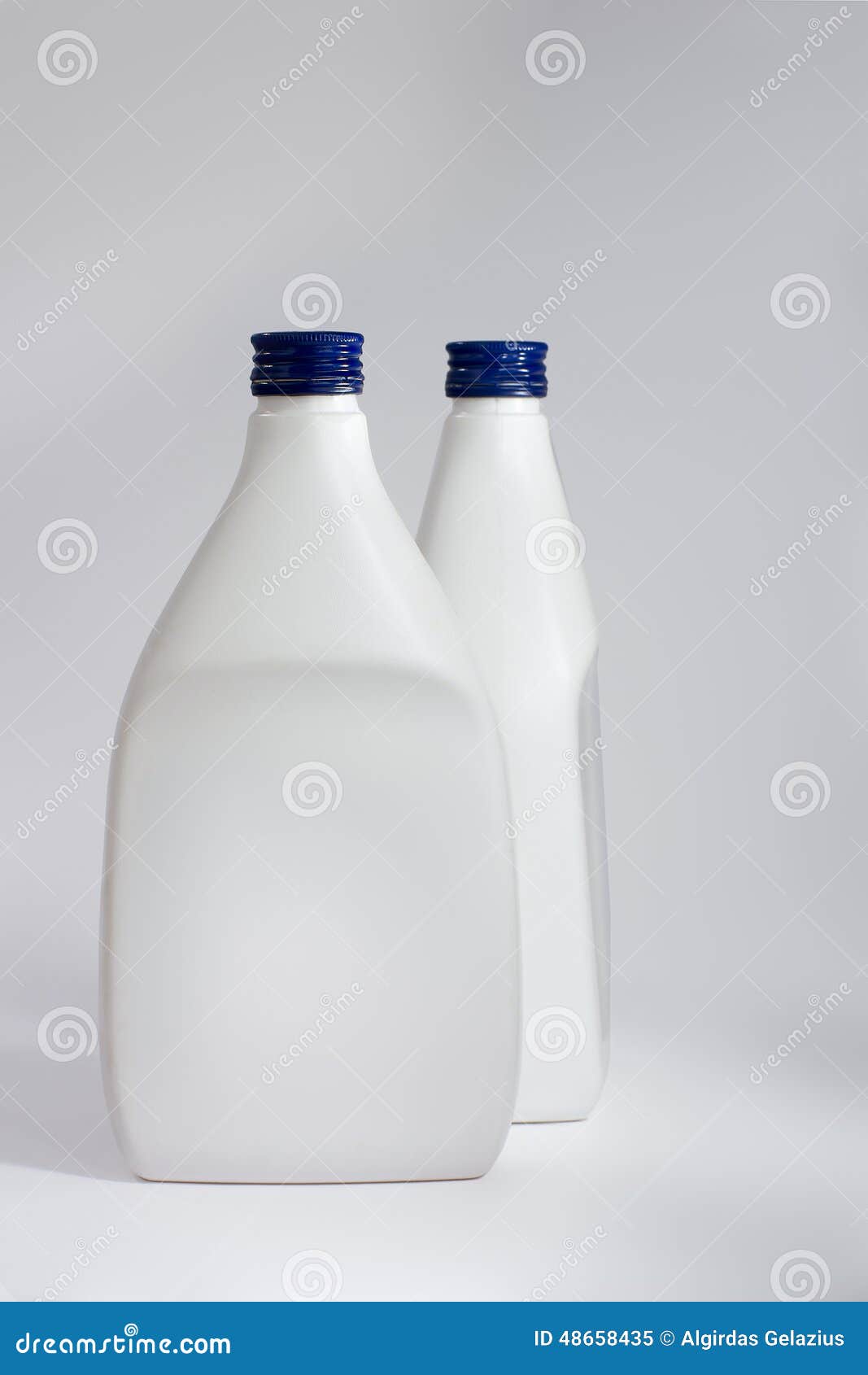 Two white plastic bottles stock image. Image of clean - 48658435