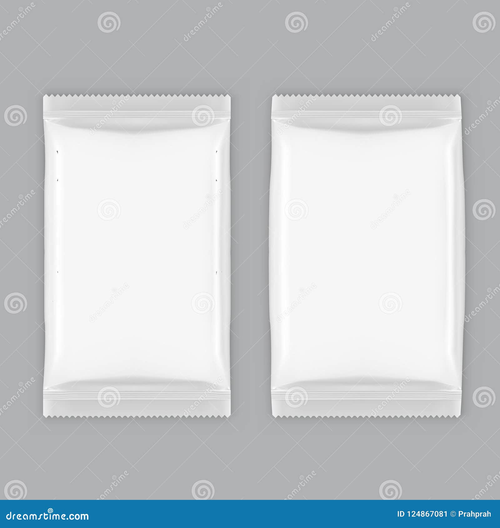 Two White Plastic Packing Slim and Inflated Stock Illustration ...